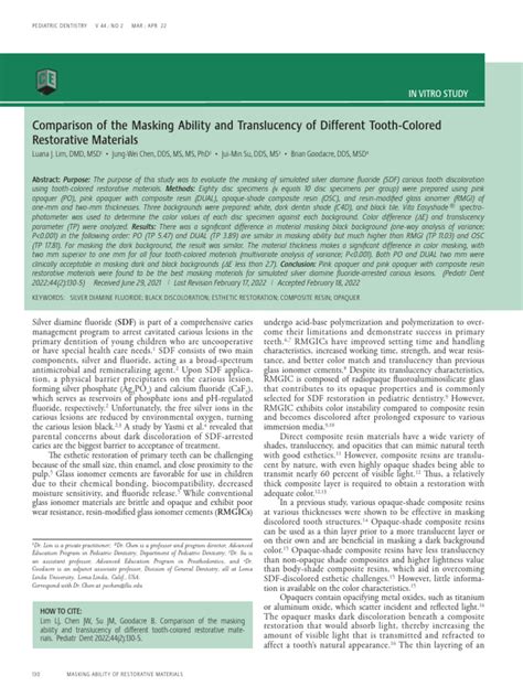 Comparison Of The Masking Ability And Translucency Of Different Tooth