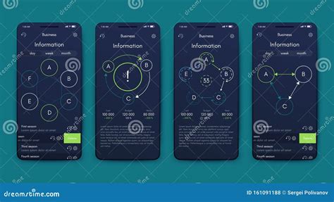 Different UI UX GUI Screens And Flat Web Icons For Mobile Apps Stock Vector Illustration Of