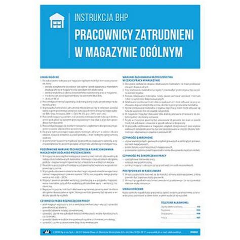 Instrukcja Bhp Pracownicy Zatrudnieni W Magazynie Ogólnym