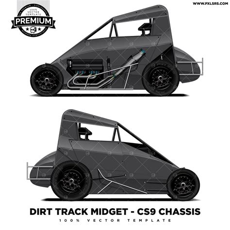 Dirt Track Midget Cs9 Chassis Premium Vector Template Pixelsaurus