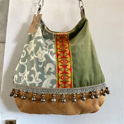 Eclectic Patchwork Handbag Velvet Boho Bag Romantic Style Purse Etsy
