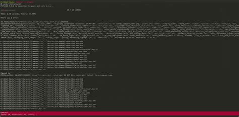 Php Laravel 56 Assertsessionhaserrors Resulting In Integrity