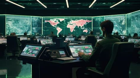 Premium Photo System Security Specialist Working At System Control
