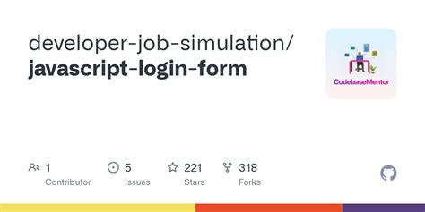Github Developer Job Simulationjavascript Login Form