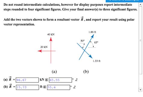 solved add the two vectors shown to form a resultant vector