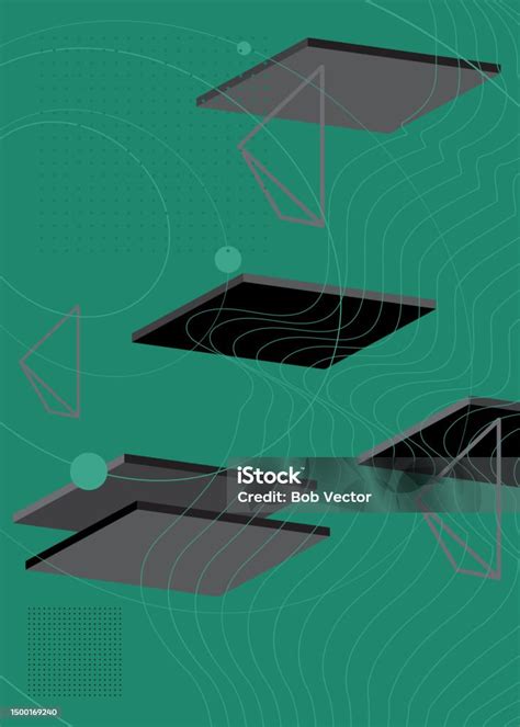 검정색과 청록색 기하학적 어두운 간단한 테마 포스터 배너입니다 기하학적인 바쁜 복고풍 그래픽 최소한의 배경 표지 디자인을 위한 빈티지 무작위 모양 템플릿입니다 가리기에 대한