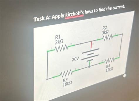 solved task a apply kirchoff s laws to find the current