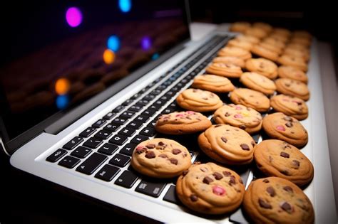 Premium Photo Internet Cookies Mini Cookies On Keyboard Computer Laptop