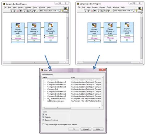 instances revealed when doing a compare ni community