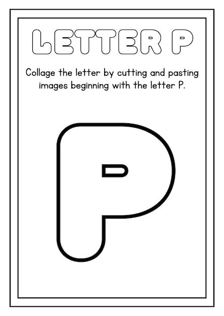 Premium Vector Kindergarten Alphabet Worksheets Handdrawn Letter P