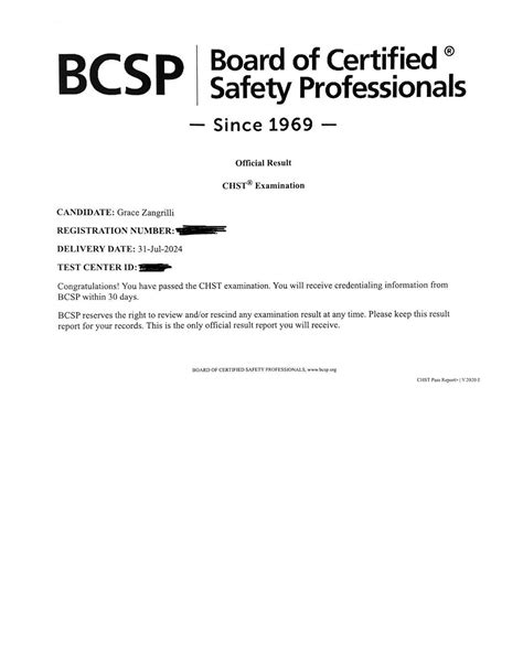 I Am Thrilled To Share I Have Passed The Construction Health Safety Tecnician Chst Exam From