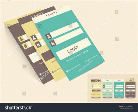Modern Login Screens Ui Ux Gui Stock Vector Royalty Free Shutterstock