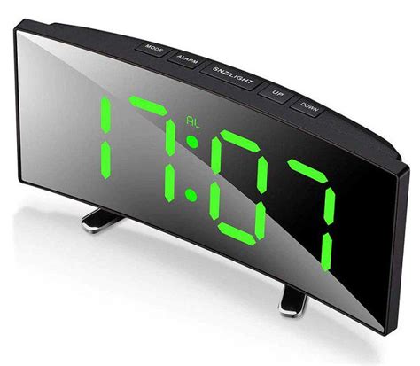 Часы настольные электронные зеркальные изогнутые с LED подсветкой (VST ...