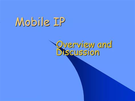 PPT Mobile IP PowerPoint Presentation Free Download ID
