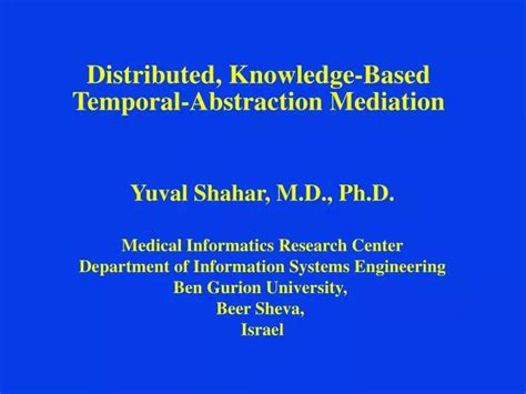 Ppt Distributed Knowledge Based Temporal Abstraction Mediation Powerpoint Presentation Id