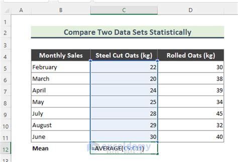 Statistical Comparison Of Two Data Sets In Excel ExcelDemy