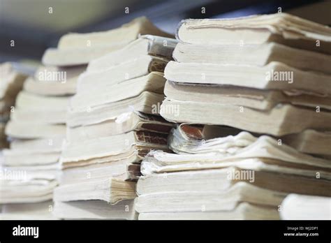 Stack Of Books In Library Stock Photo Alamy