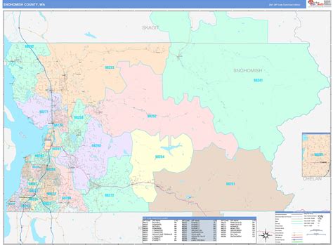 Snohomish County Wa Wall Map Color Cast Style By Marketmaps Mapsales