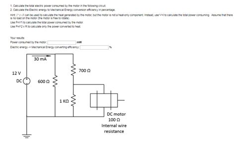 Solved Calculate The Total Electric Power Consumed By The Chegg