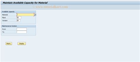 MC K SAP Tcode Maintain Available Capacity