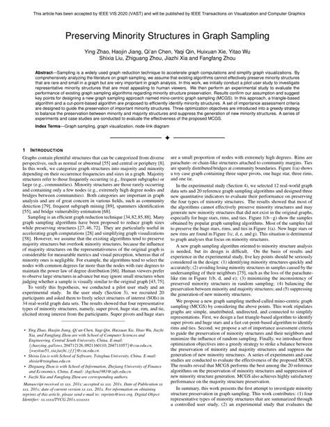 Pdf Preserving Minority Structures In Graph Sampling