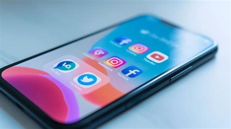 Premium Photo Modern Smartphone Displaying Social Media Icons On Screen Digital Connection