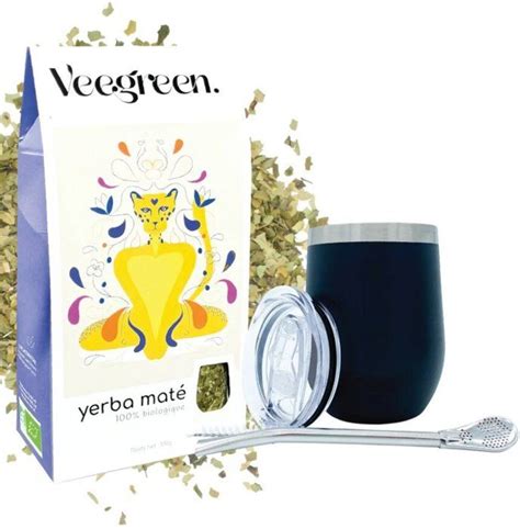 Coffret Maté Vert Bio Calebasse Isotherme Bombilla Inox 100g Bio