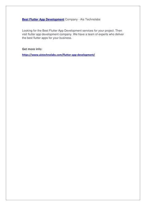 Ppt Best Flutter App Development Company Ais Technolabs Powerpoint