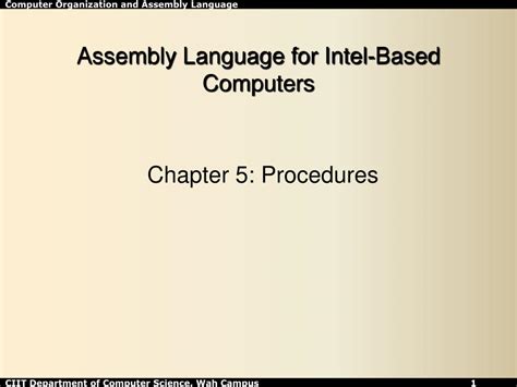 Ppt Assembly Language For Intel Based Computers Powerpoint