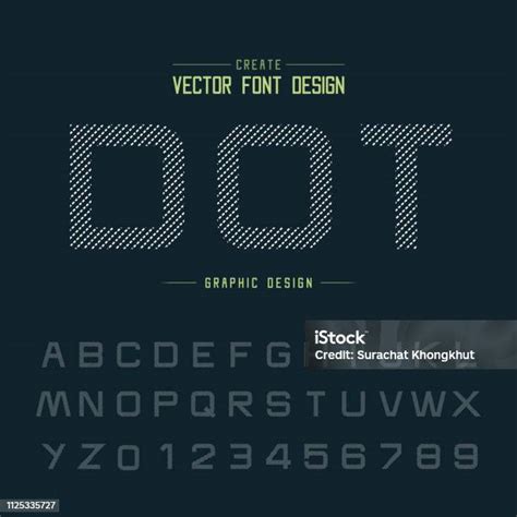 글꼴 및 알파벳 벡터 디자인 서체 편지 및 수 배경 그래픽 텍스트 점선 3차원 형태에 대한 스톡 벡터 아트 및 기타 이미지 3차원 형태 교육 그래픽 프린트 Istock