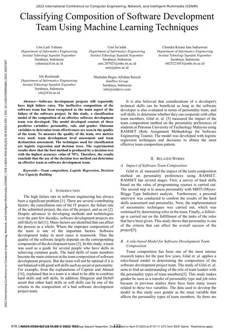 pdf classifying composition of software development team using