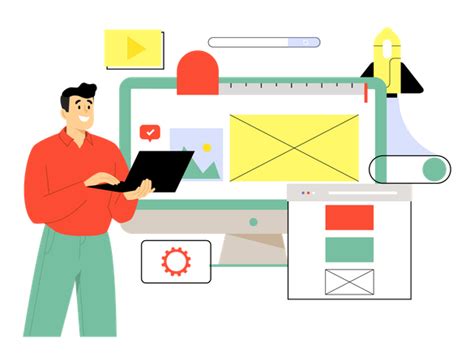 Web Developer Team Working On Website Layout Illustration Free
