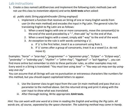 Solved Lab Instructions Create A Class Named Chegg