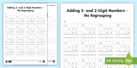 2 Digit Addition And Subtraction Without Regrouping Pdf Worksheets