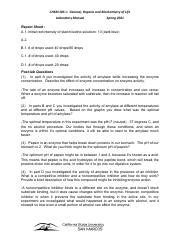 CHEM Lab General Organic And Biochemistry Of Life Course Hero