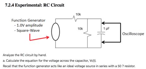 Solved 7 2 4 Experimental Rc Circuit 10k Function Generator