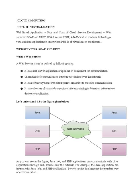 Unit 2 Web Services And Ajax 1 Cloud Computing Unit Ii