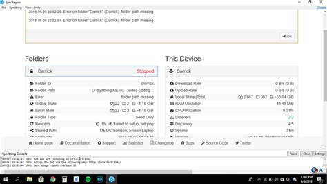 Folder Stopped Folder Path Missing Support Syncthing Community Forum