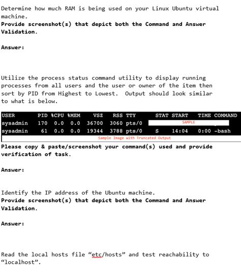 Solved Determine How Much RAM Is Being Used On Your Linux Chegg
