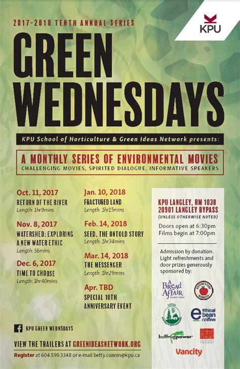 KPU Green Wednesdays Kwantlen Polytechnic University