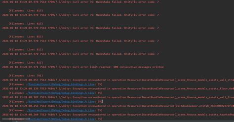 unable to complete ssl connection when downloading data unity engine