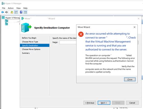 hyper v shared nothing migration between 2 clusters in different ad