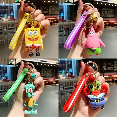 【ready Stock】fashion Cartoon Spongebob Doll Key Chain Pendant Creative Personality Bag Hanging