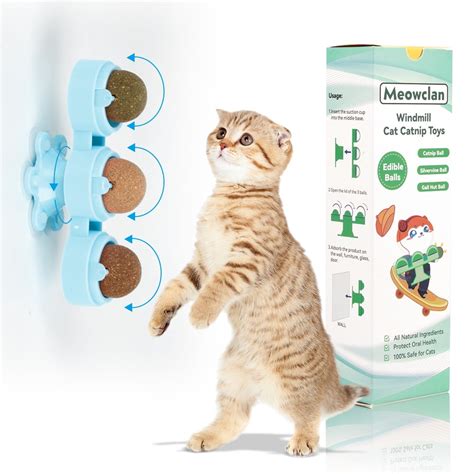 ameitech 3in1 catnip wall ball toy safe and healthy teeth cleaning