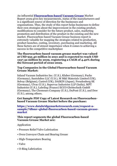 Ppt Fluorocarbon Based Vacuum Grease Market Powerpoint Presentation Free Download Id 12577913