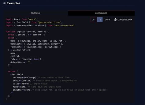 `usecontroller` Textfield Documentation · React Hook Form · Discussion