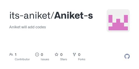Github Its Aniketaniket S Aniket Will Add Codes