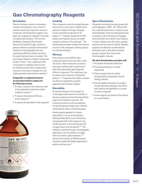 Thermo Scientific Gc Reagents Guide Pdf Gas Chromatography Chromatography