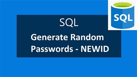 Sql Query How To Generate Random Passwords Unique Random Values
