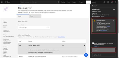 Ibm Watson Tone Analyzer Creating And Deleting Instances Quickwork